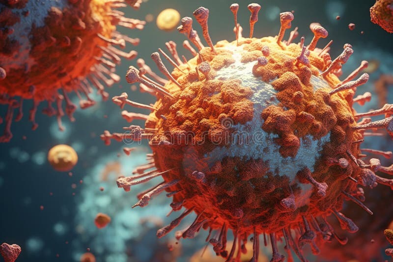 3d Illustration of Molecule Structure with Virus Stock Illustration ...