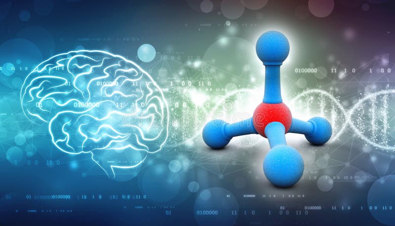 Molecules in Medical Background. 3d Render Stock Illustration ...