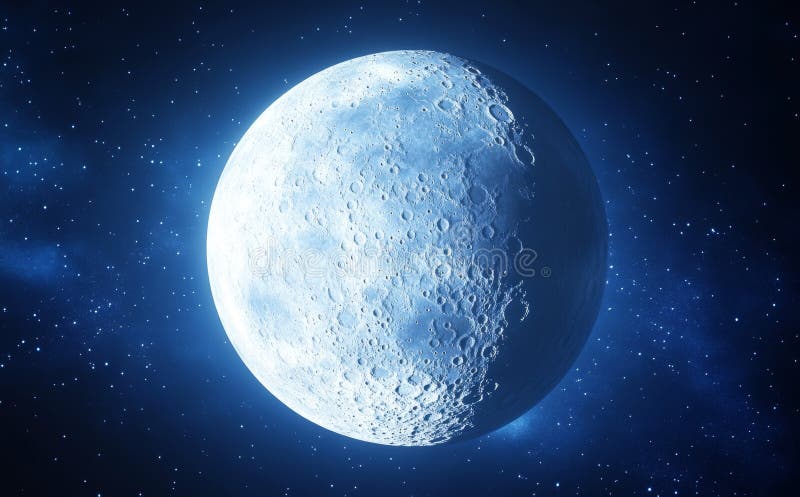 A 3D Illustration of the Moon Based on a NASA Image. the Image Features ...