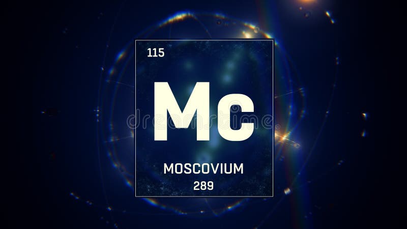 3D Illustration of Moscovium Chemical Element Stock Illustration ...