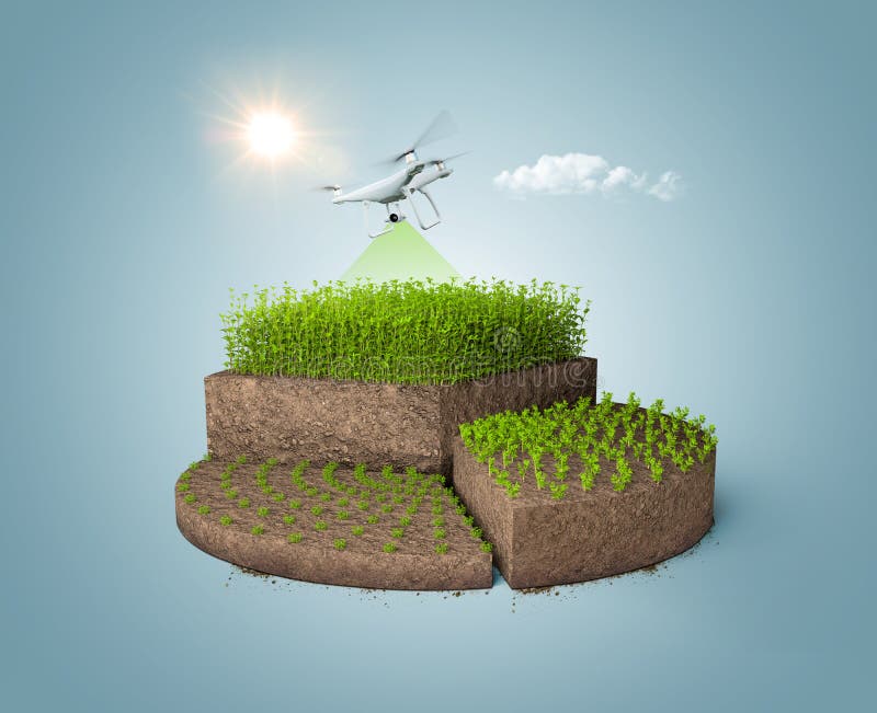 3d Illustration of Mud Pie Chart Isolated with Drone in Blue Background ...