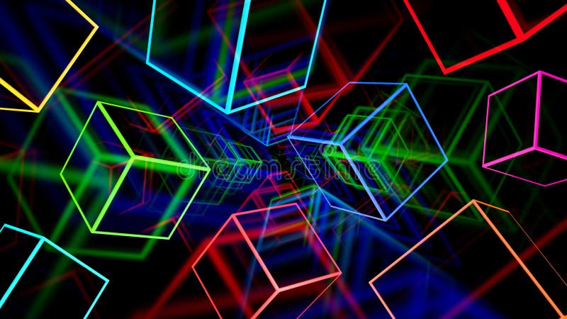 Multi Color Cube Shapes Abstract Stock Illustration - Illustration of ...