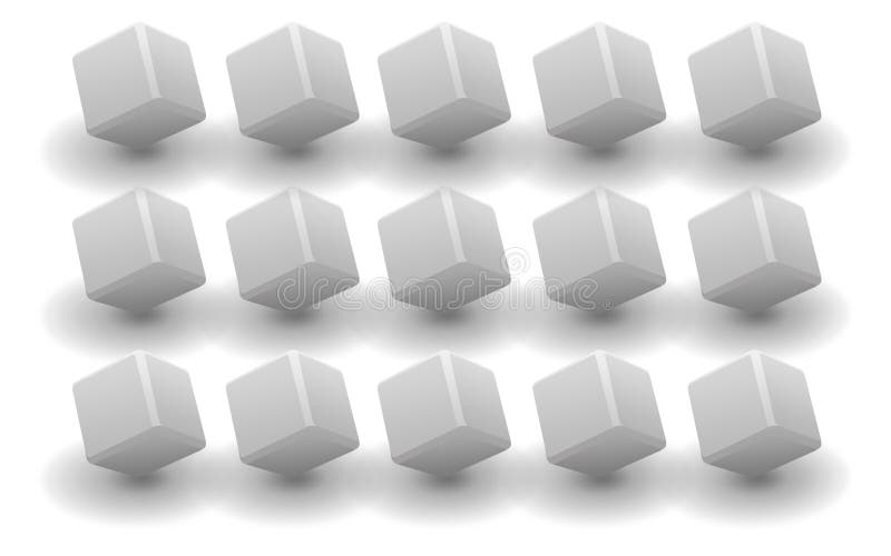 3d Illustration Multi Cube on White Background with Shadow Stock ...