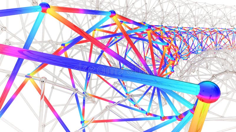 3D Illustration of Multi Section Engineering Structure Stock ...