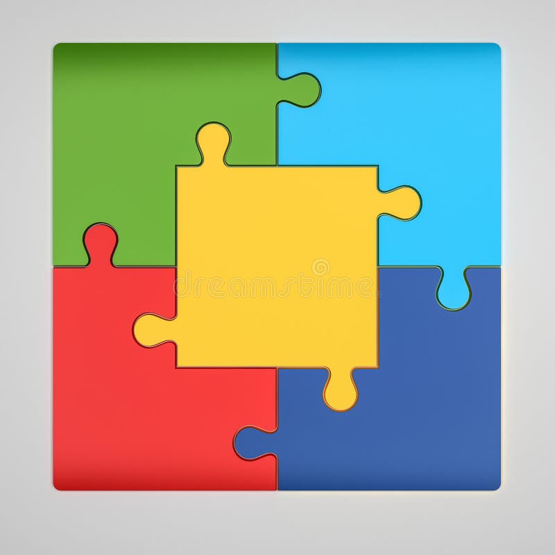 3D Illustration of Multicolor Puzzles Stock Illustration - Illustration ...