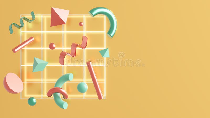 3D Illustration of Multiple Abstract Objects. Stock Illustration ...