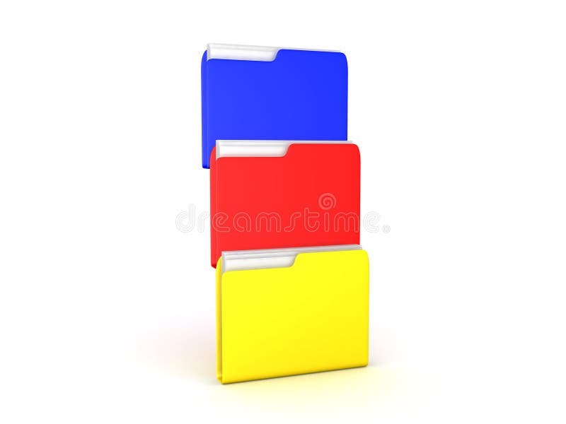 3D Illustration of Multiple Colored File Folders Stock Illustration ...