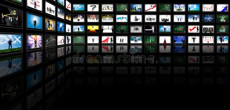 3d Illustration of Multiple Screens Stock Illustration - Illustration ...