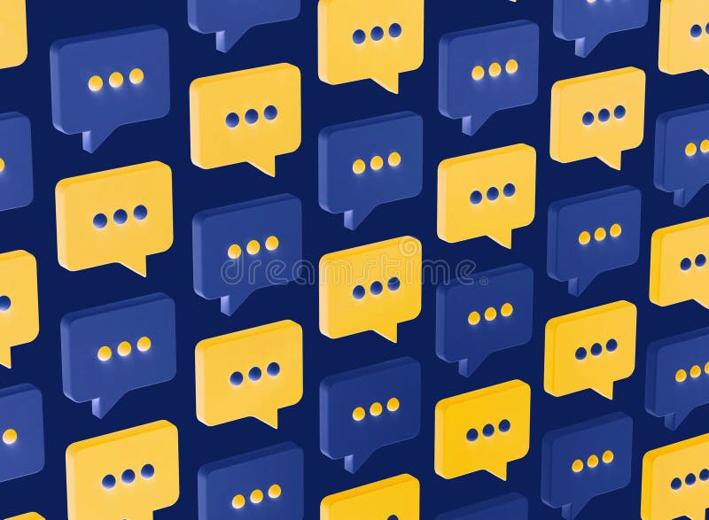 3D Illustration of Multiple Speech Bubbles. Speech, Conversation 3D ...