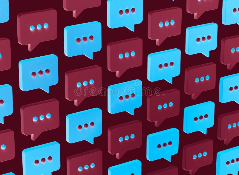 3D Illustration of Multiple Speech Bubbles. Speech, Conversation 3D ...