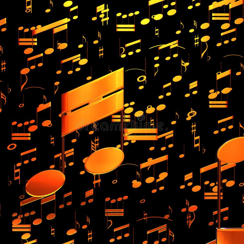 3d Illustration of Musical Notes Stock Illustration - Illustration of ...