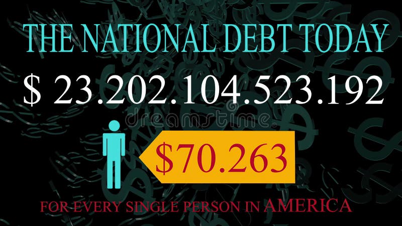 National Debt Live Clock Counter for USA Stock Illustration ...