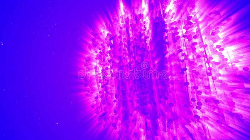 3D Illustration of Neon Glow Geometrical Object Stock Illustration ...