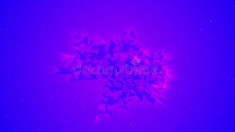 3D Illustration of Neon Glow Geometrical Object Stock Illustration ...