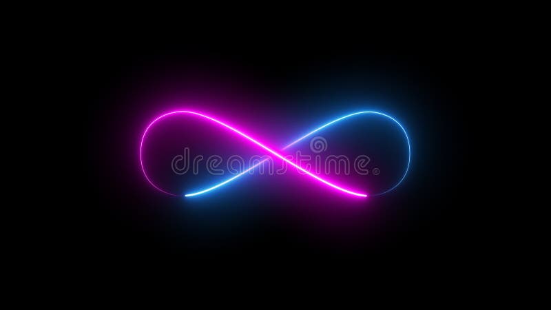 3D Illustration of Neon Infinity Sign Stock Illustration - Illustration ...