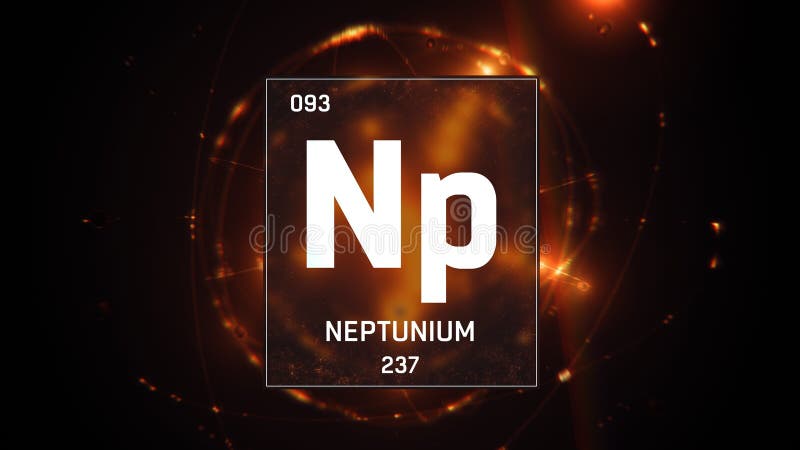 Neptunium As Element 93 of the Periodic Table 3D Illustration on Grey ...