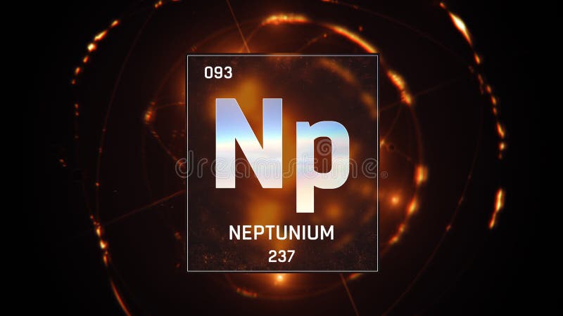 Neptunium As Element 93 of the Periodic Table 3D Illustration on Grey ...