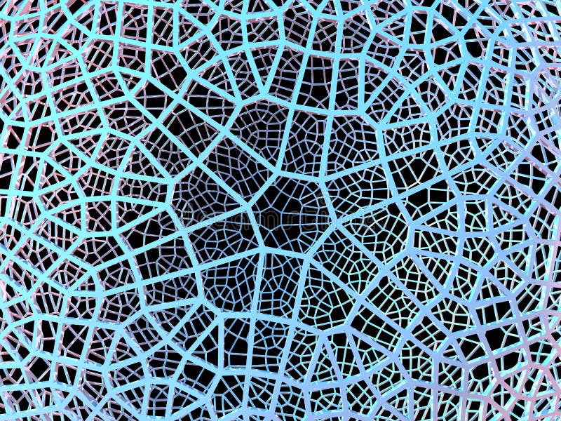 3D Illustration of Network Grid Surface Stock Illustration ...