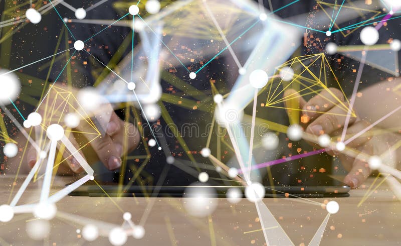 3D Illustration of Network Holding in Hand Stock Illustration ...