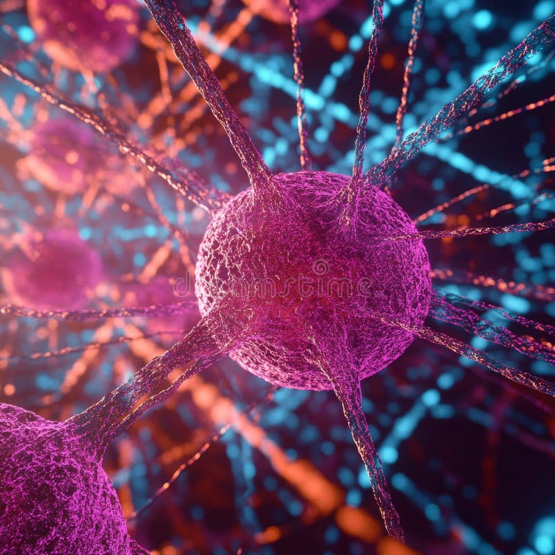 3D Illustration Network of Neurons, Synapses, Neural Activities, and ...