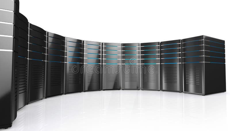 3D Illustration of Network Workstation Servers. Stock Illustration ...