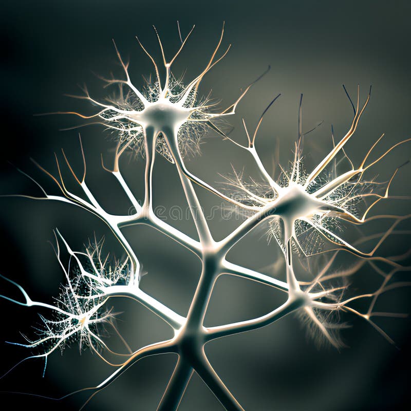3d Illustration of a Neuron, Brain Cell, Nervous System. Stock ...