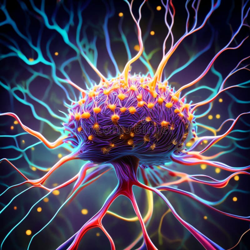 3d Illustration of a Neuron Cell, Brain Cell, Nervous System Generative ...