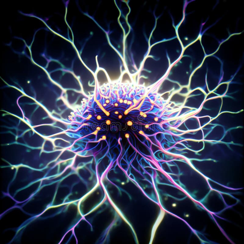 3d Illustration of a Neuron Cell, Brain Cell, Nervous System Generative ...