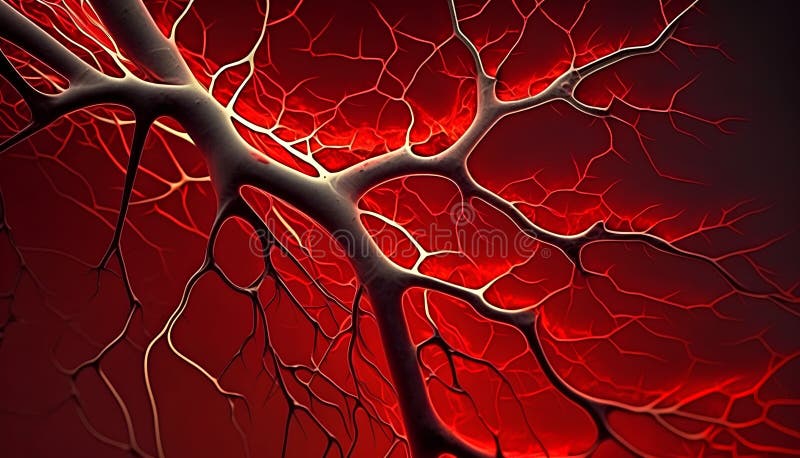 3d Illustration of Neuron Cell with Glowing Neuron Cells in Red ...
