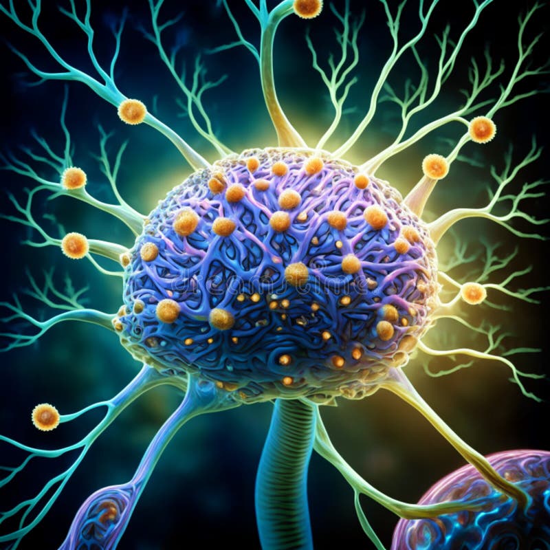 3D Illustration of a Neuron Cell, Brain Cell, Neuron Cell Generative AI ...