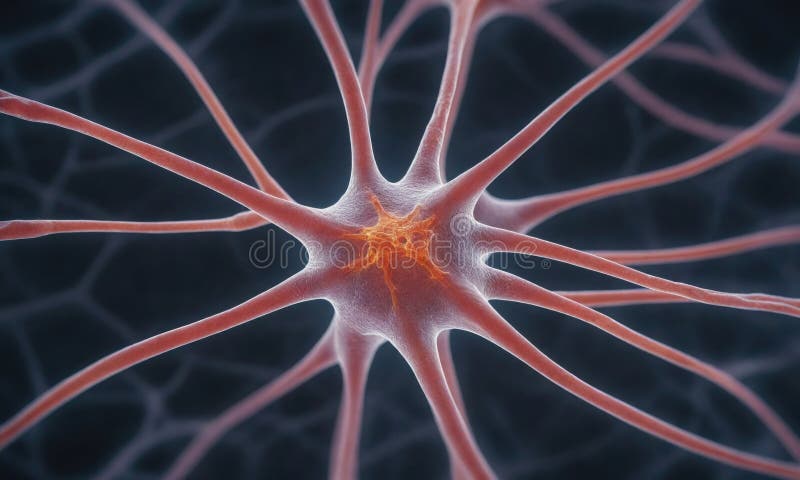 A Close-up of a Neuron, a Cell that Transmits Nerve Impulses Throughout ...