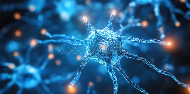 A 3D Illustration of a Neuron, a Type of Cell that Transmits Nerve ...