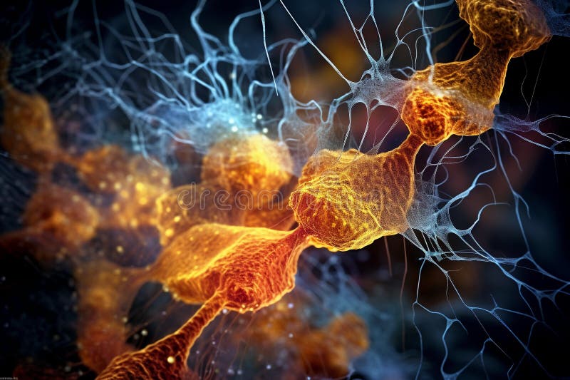 3D Illustration of Neuronal Networks in the Brain, Active Nerve Cells ... 3D Illustration of Neuronal Networks in the Brain, Active Nerve Cells ...