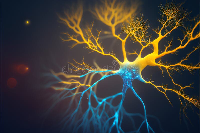 3d Illustration of Neurons and Nervous System, Abstract Computer ...
