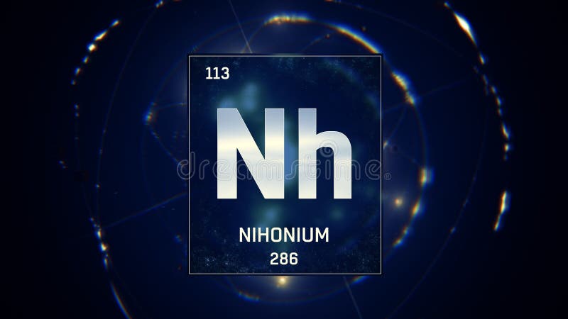 Nihonium As Element 113 of the Periodic Table 3D Illustration on Grey ...
