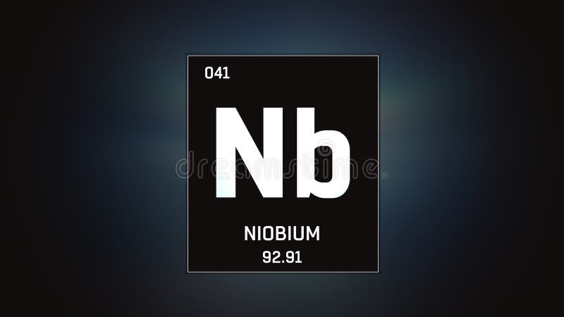 Niobium As Element 41 of the Periodic Table 3D Illustration on Orange ...