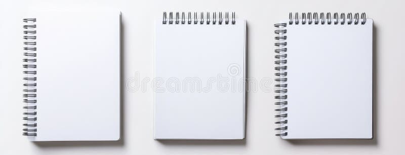 3D Illustration of Notebook Sheets with Spiral Binding and Blank Pages ...