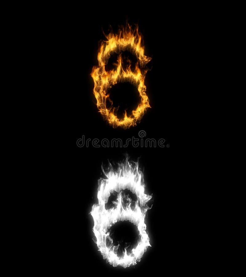 Number 8 Fire. Flames Font Eight . Tattoo Alphabet Character. Fiery ...