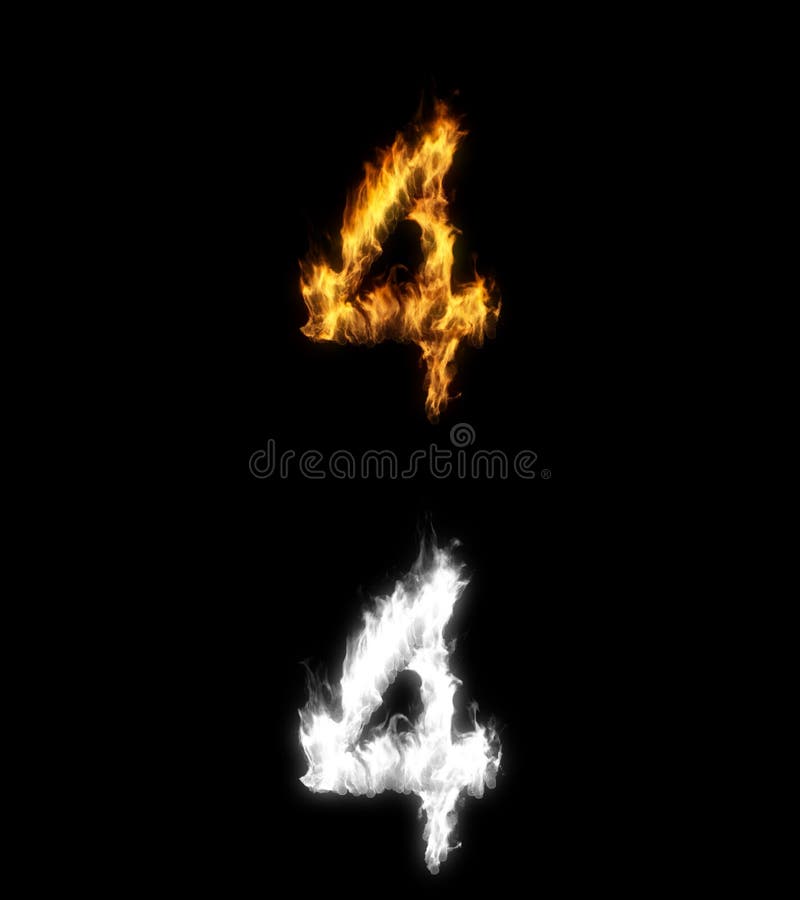 3D Illustration of the Number on Fire with Alpha Layer Stock ...