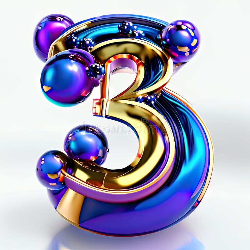 3d Illustration of Number Thirty-three on White Background with ...