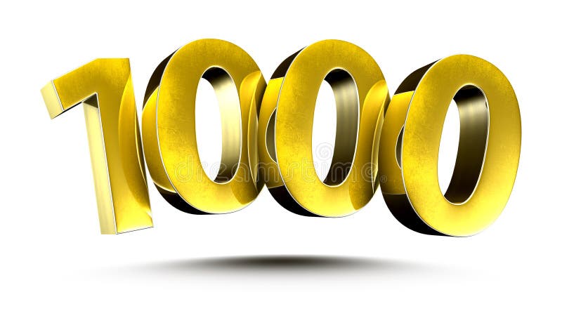 1000 gold number. stock illustration. Illustration of isolated - 184846571