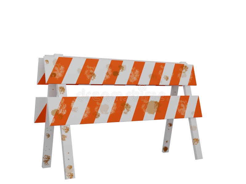 3D Illustration of Obstacles during Road Repairs Construction Work on ...