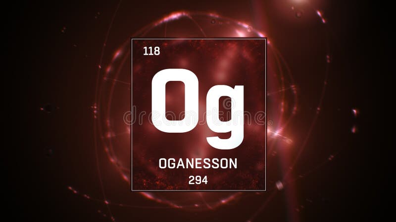 Oganesson As Element 118 of the Periodic Table 3D Illustration on Green ...