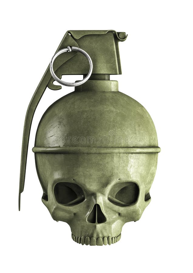 Skull grenade vintage stock illustration. Illustration of evil - 245262149