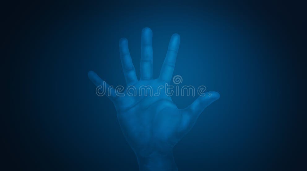 3D Illustration of an Open Hand Stop Stock Image - Image of abstract ...