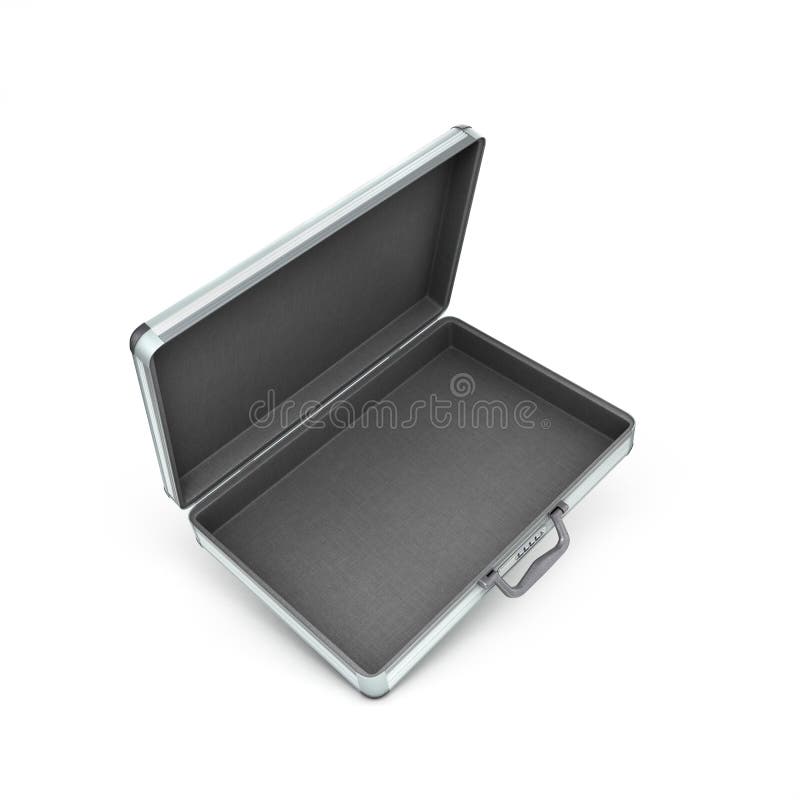 3d Illustration of an Open Metal Case Stock Photo - Image of silver ...