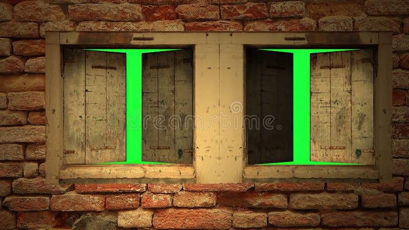 Open Windows on Green Screen Stock Illustration - Illustration of open ...