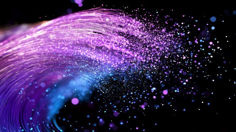 A 3D Illustration of Optical Fiber Represented by Abstract Orange ...