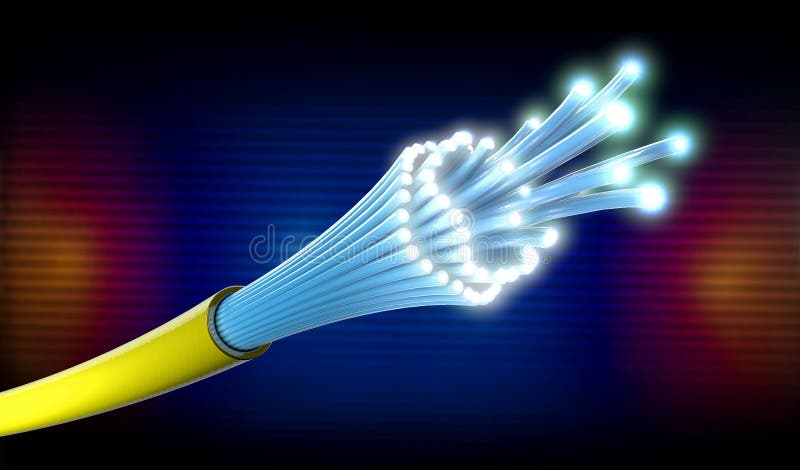 Optical Light Guide Cable in Yellow Color with Open Ends Which Shine ...