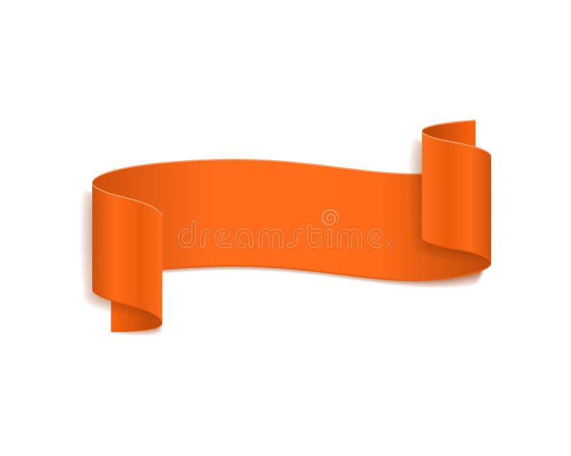 3d Orange Curved Paper Banner Stock Vector - Illustration of business ...